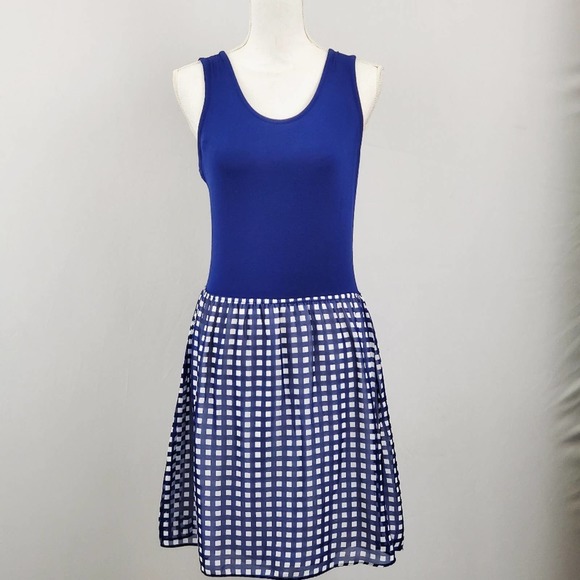 Charming Charlie | Dresses | Charming Charlie Blue Checker Print Dress ...